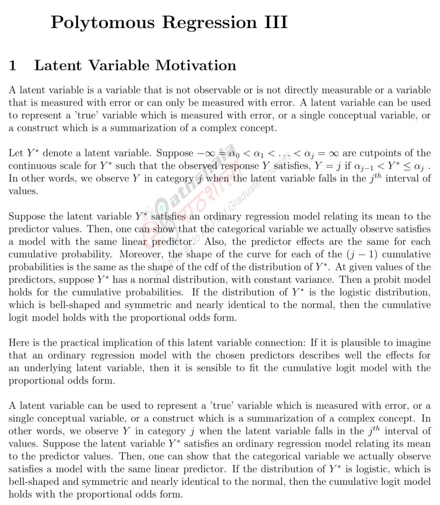 Polytomous Regression III – Regression analysis III