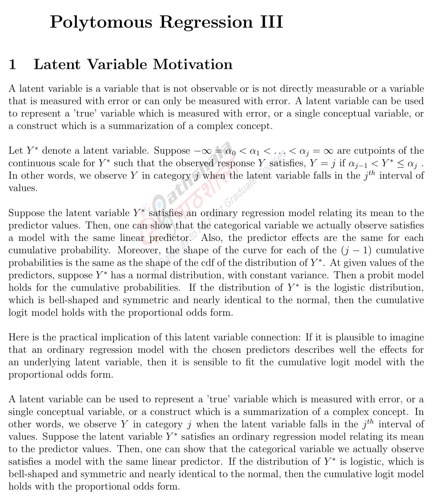 Polytomous Regression III – Regression analysis III