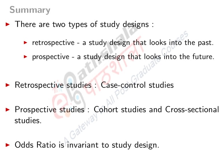 Prospective and Retrospective design – Regression analysis III