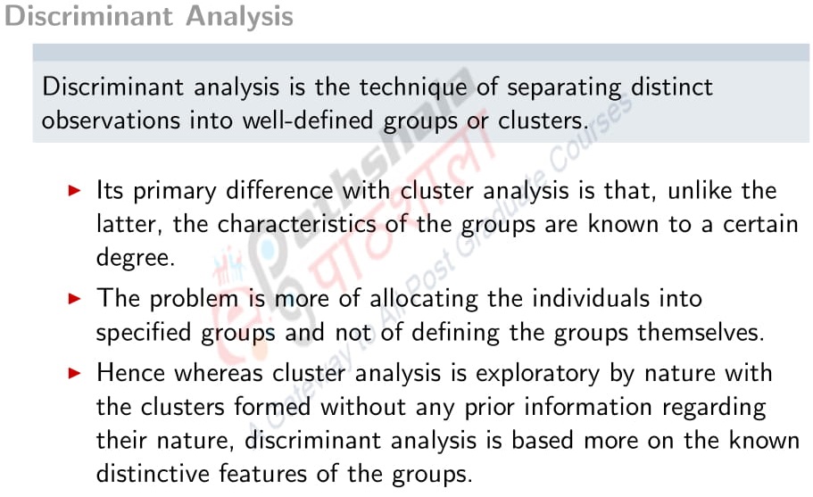 Discriminant Analysis and Classication – Multivariate analysis