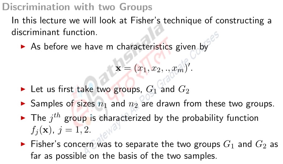 Fisher’s Discriminant Function – Multivariate analysis