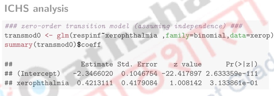 Transition Models for LongitudinalData Analysis – Advanced Data Analysis